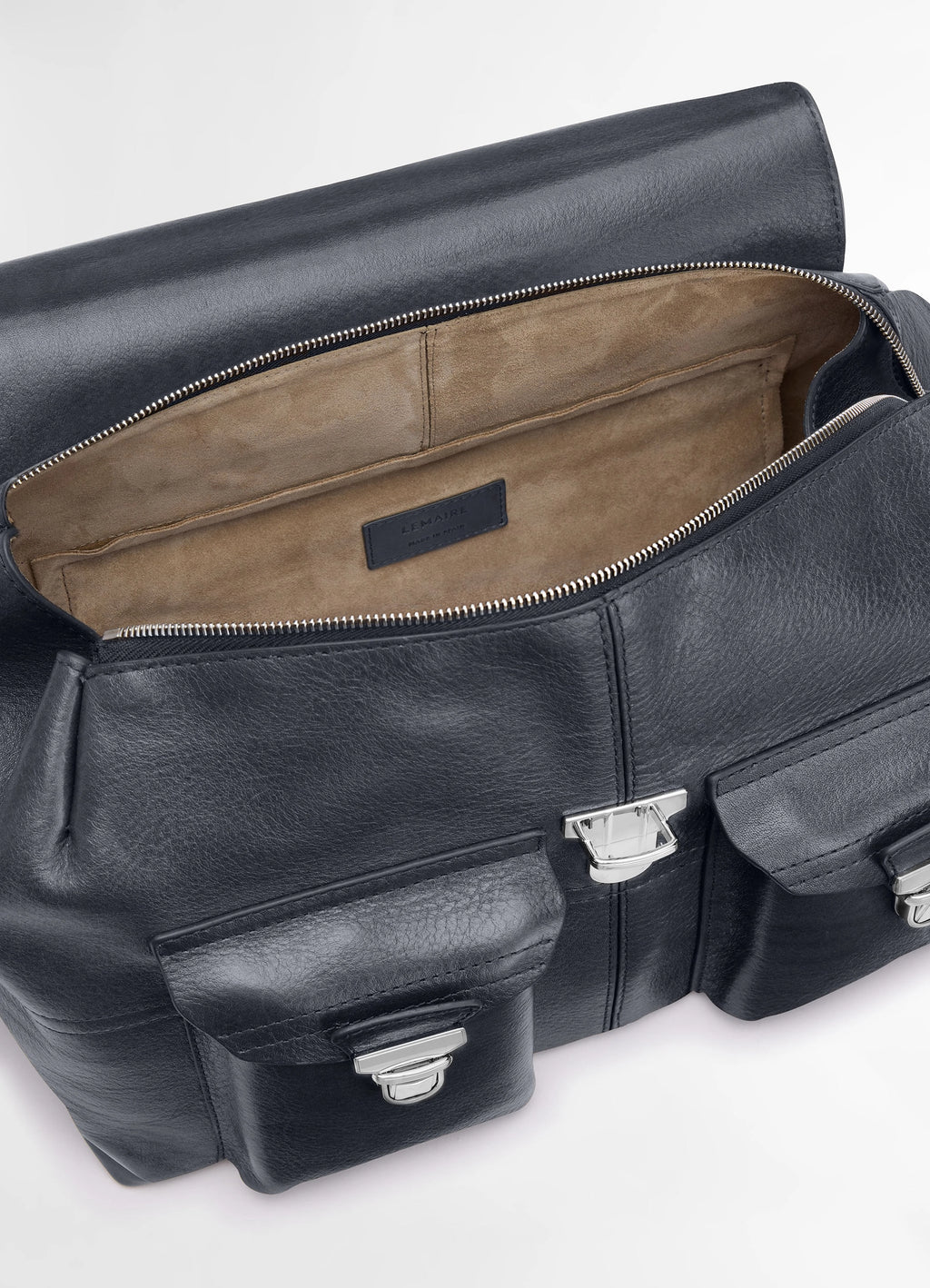 스네이크 노트 위켄드 기어 백 - Denim Blue - 광택 있는 식물성 가죽 - 여성 | LEMAIRE