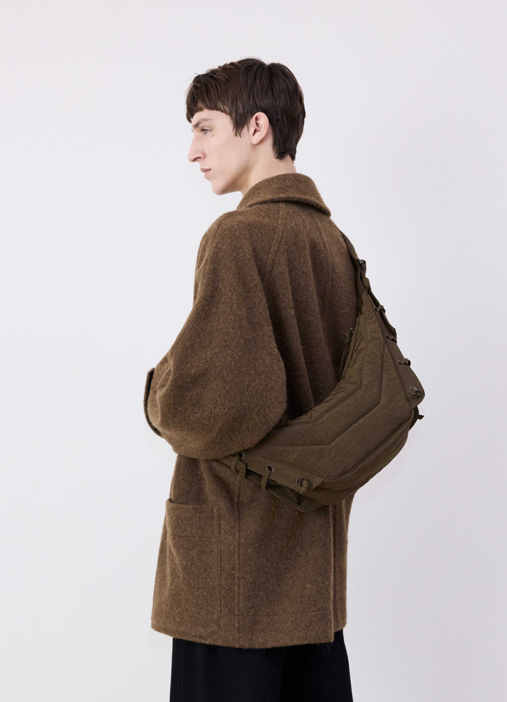 KLEINE SOFT-GAME-TASCHE - Dark Tobacco - Wr Nylon Canvas - Unisex | LEMAIRE