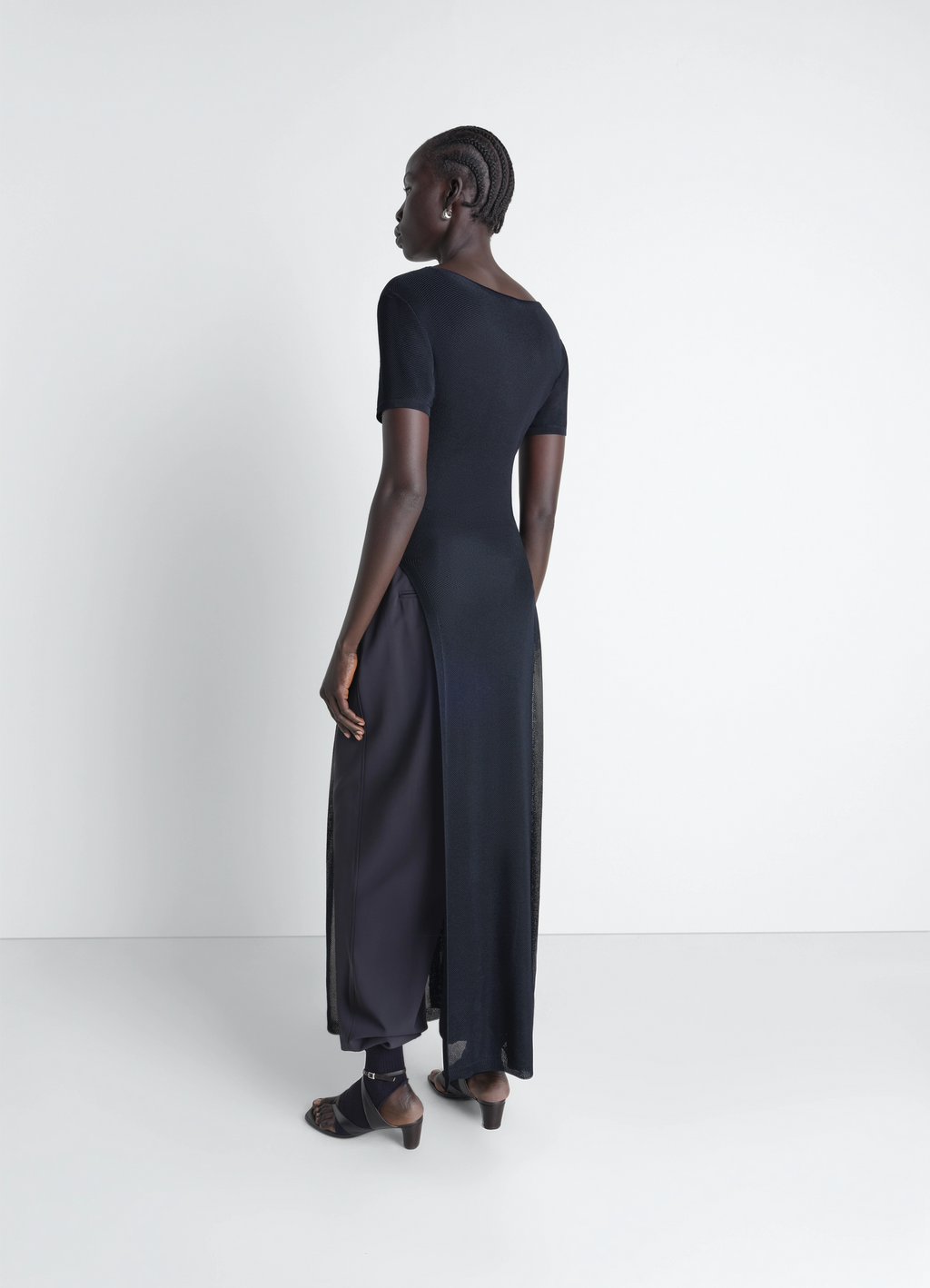 COLUMN DRESS IN SHINY VISCOSE - Midnight - Shiny Viscose - Women | LEMAIRE