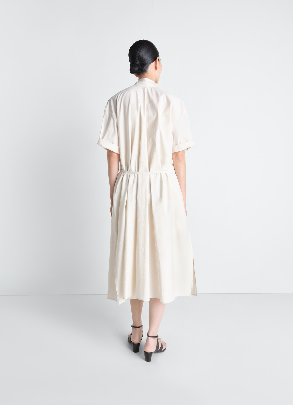 REVERSIBLE TUBE DRESS IN WASHED COTTON SILK - Light Cream - Washed ...