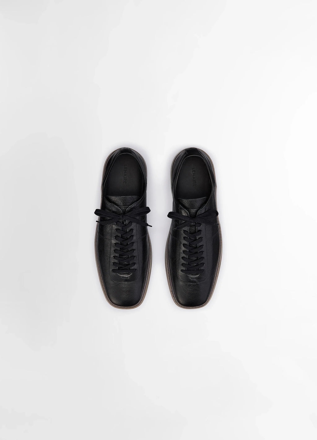 LINOLEUM LACED UP TRAINERS - Black - Shiny Leather - Women | LEMAIRE