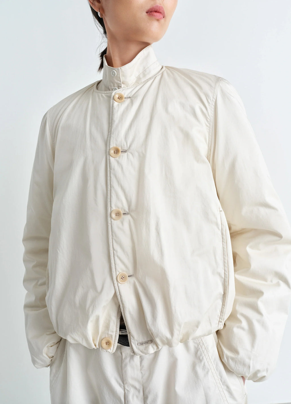 WADDED BLOUSON - Creamy White - Light Cotton Satin - Women | LEMAIRE