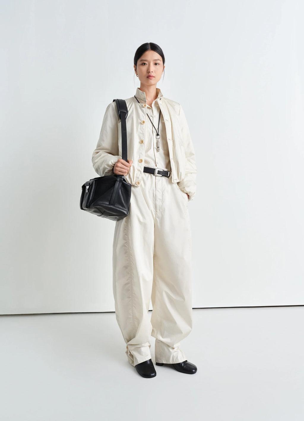 WADDED BLOUSON - Creamy White - Light Cotton Satin - Women | LEMAIRE