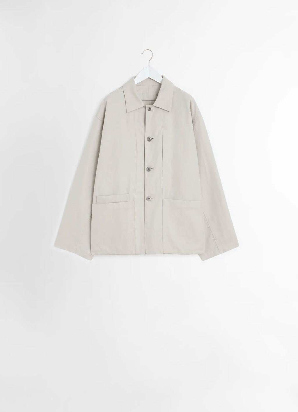 박시 싱글브레스티드 워크웨어 재킷 - Mastic - 면 린넨 개버딘 - 남성 | LEMAIRE