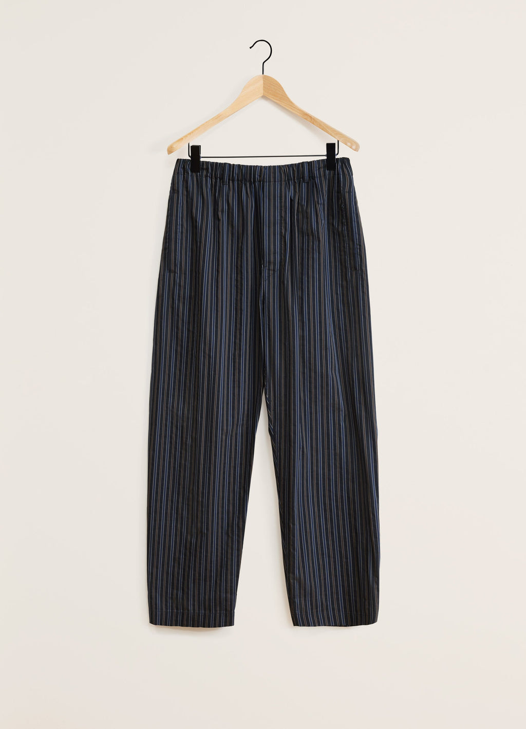 릴랙스드 팬츠 - Brown/Marine - Striped Cotton Silk - 남성 | LEMAIRE