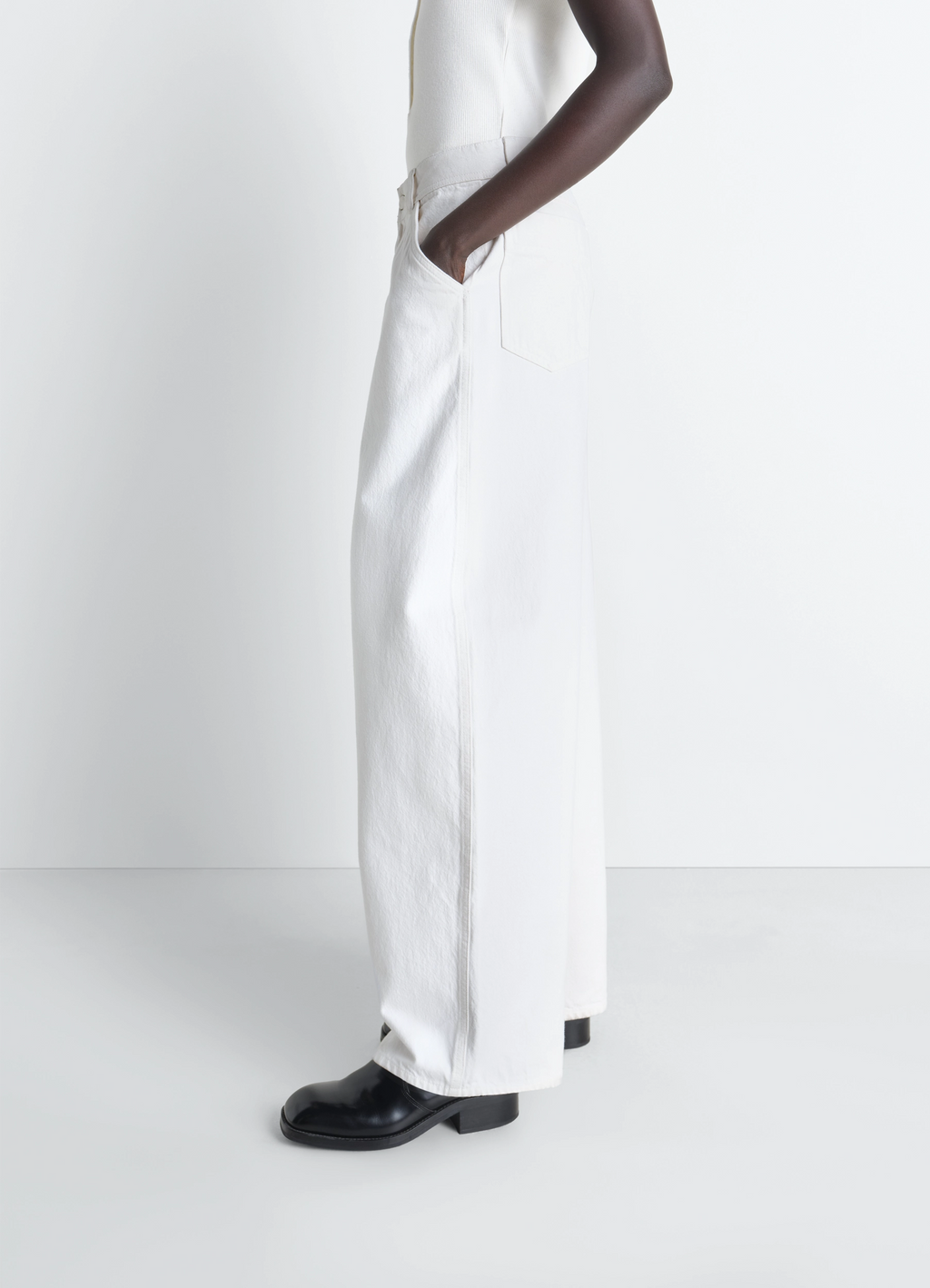 PANTALONS GRANDS - Milk - Bleached Denim - Femmes | LEMAIRE