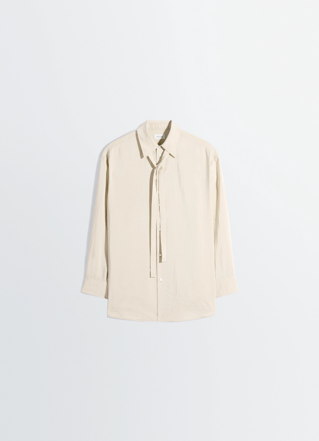 LONG SHIRT WITH TIE IN DRY SILK - Oat Milk - Dry Silk - Women | LEMAIRE