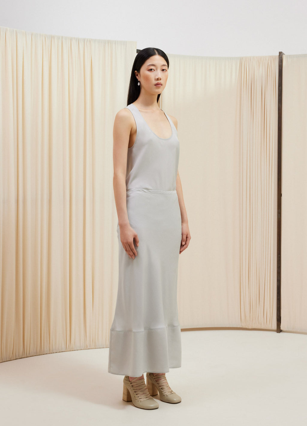 バイアスカットロングスカート - Cloud Grey - リヨセル - ウィメンズ | LEMAIRE