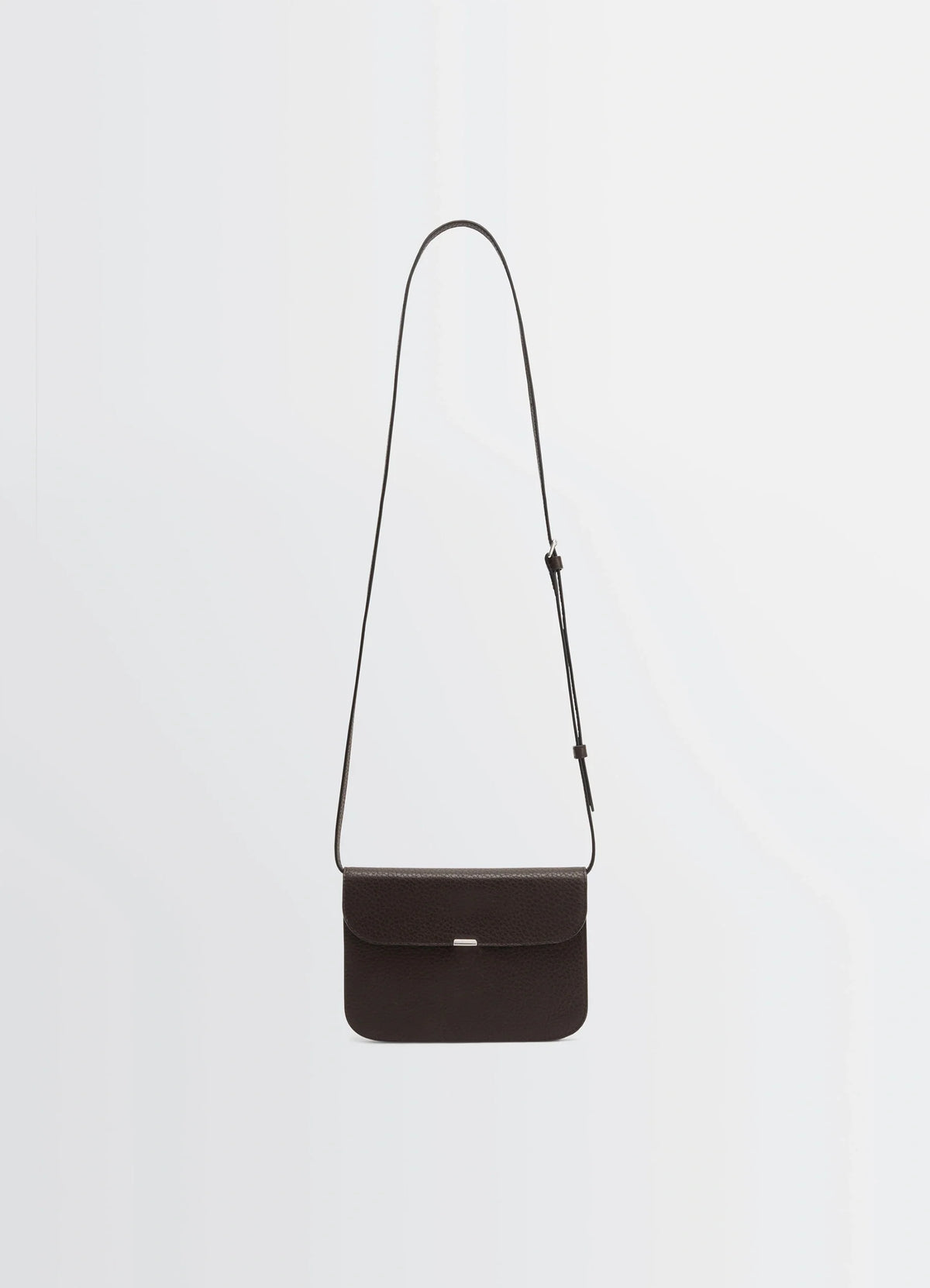 SOFT TAB WALLET ON STRAP - Dark Chocolate - Glossy Vegetable Leather ...