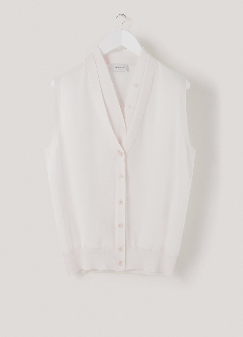 슬리브리스 질레 - Chalk - 최고급 메리노 울 - 여성 | LEMAIRE